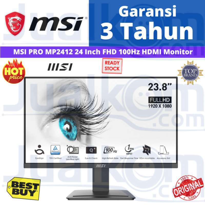 Jual Monitor Led Msi Pro Mp2412 24 1080p Fhd 100hz Hdmi Di Seller ...