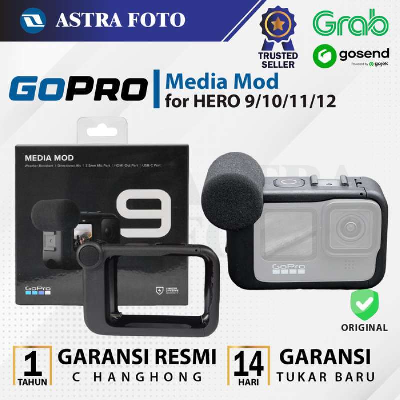 Promo Gopro Media Mod Hero 10 11 12 Black Protector Original Mic ...
