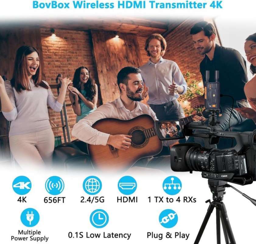 Promo Bovbox Wl097 4k Wireless Hdmi Transmitter And Receiver 200 Meter ...