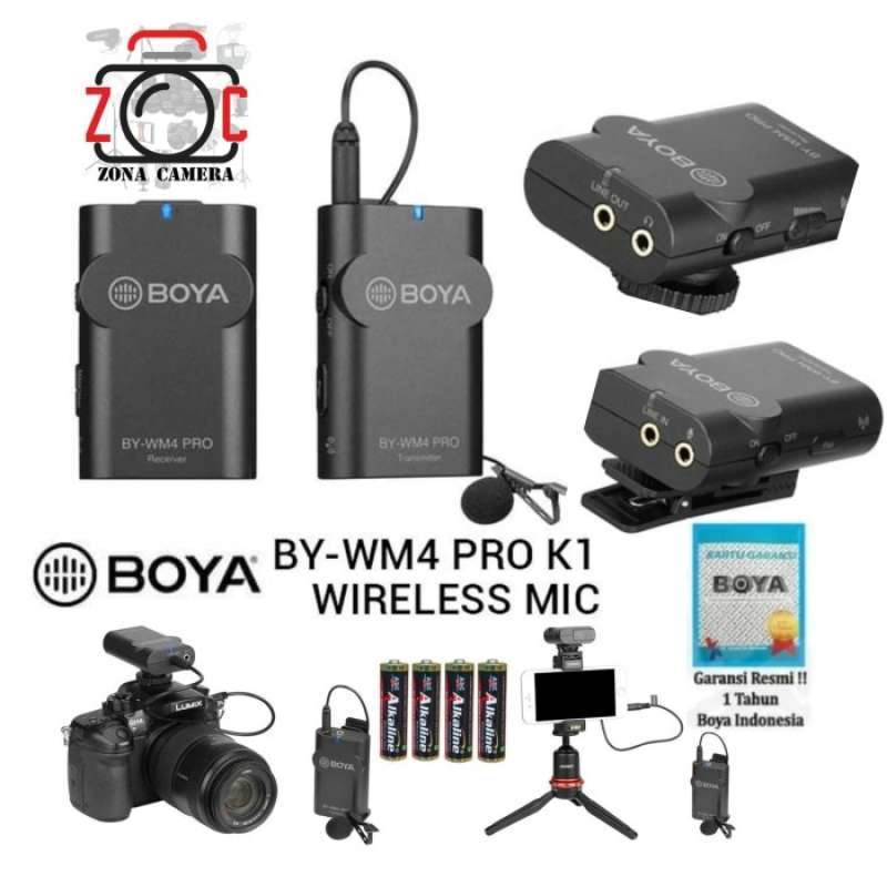 Promo Mic Boya Wm4 Pro K1 Wireless Lavalier Microphone For Smartphone Kamera Diskon 23% Di ...