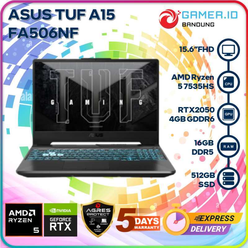 Jual Asus Tuf A15 Fa506nf Ryzen 5 7535hs Rtx2050 16gb 512gb 15.6 Fhd Di ...