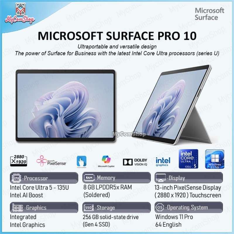 Jual Microsoft Surface Pro 10 Spesifikasi Original, Murah & Diskon ...