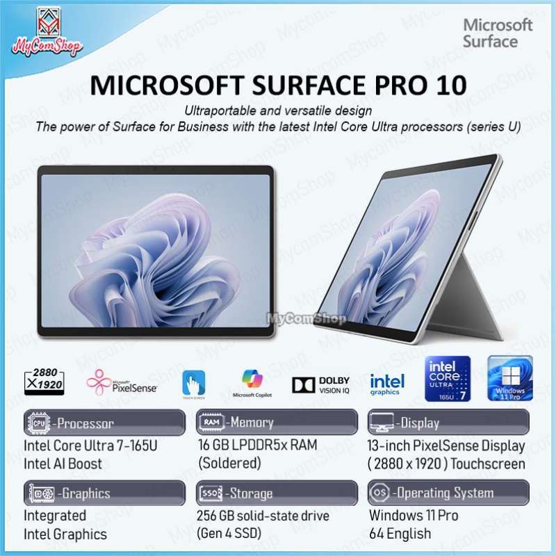 Jual Microsoft Surface Pro 10 Ultra 7 165u 16gb Ram 256gb Ssd Intel ...