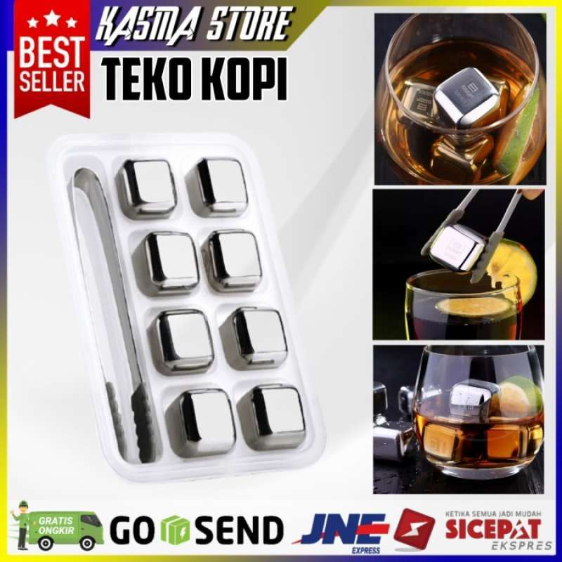 Jual Es Batu Stainless Steel Reusable Ice Cube 4/6/8 Pcs Di Seller ...