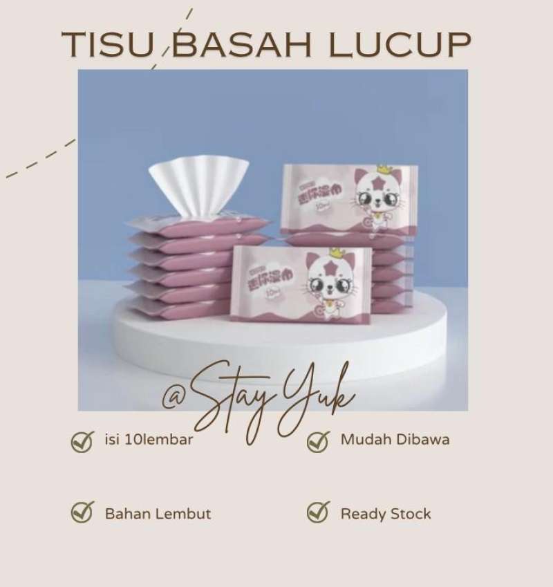 Jual Tisu Basah Isi 10 Lembar Karakter Lucu / Tissue Basah / Wet Tissue ...