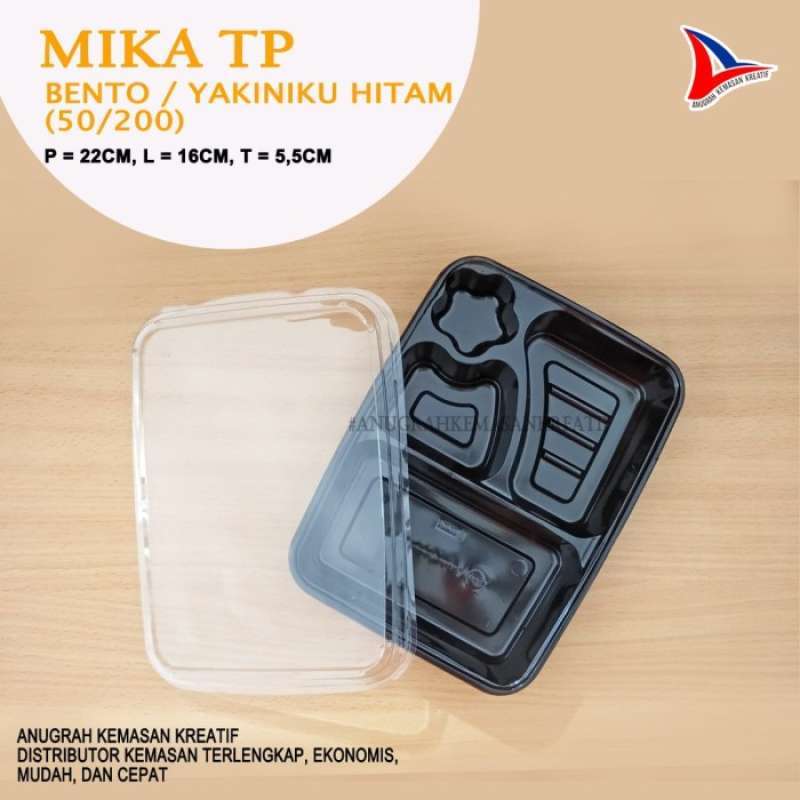 Jual Mika Tp Bento Hitam Hips, Pink, Putih / Kotak Makan Plastik Isi 50 ...