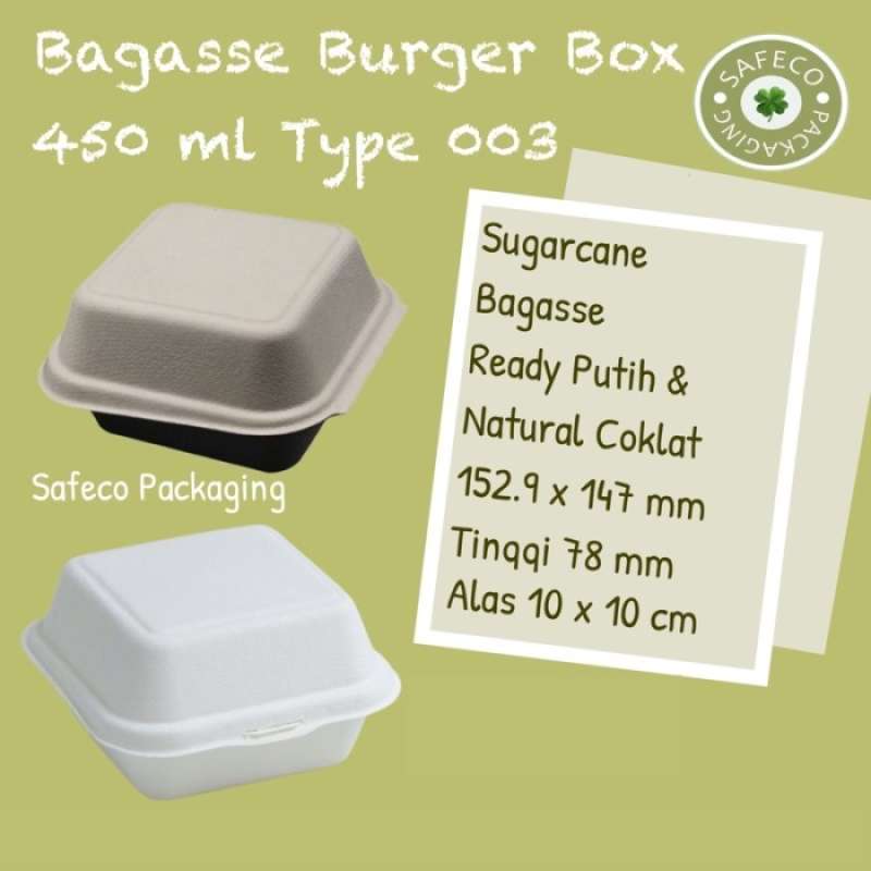 Jual Bagasse Burger Box Korean Bento Cake Box Lunch Box Kotak Tart Mini Di Seller Ayato ...