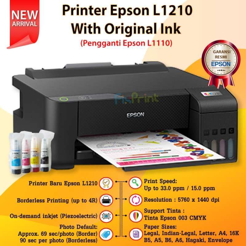 Promo Printer Epson L1210 Pengganti Dari L1110 New Baru Garansi Resmi ...