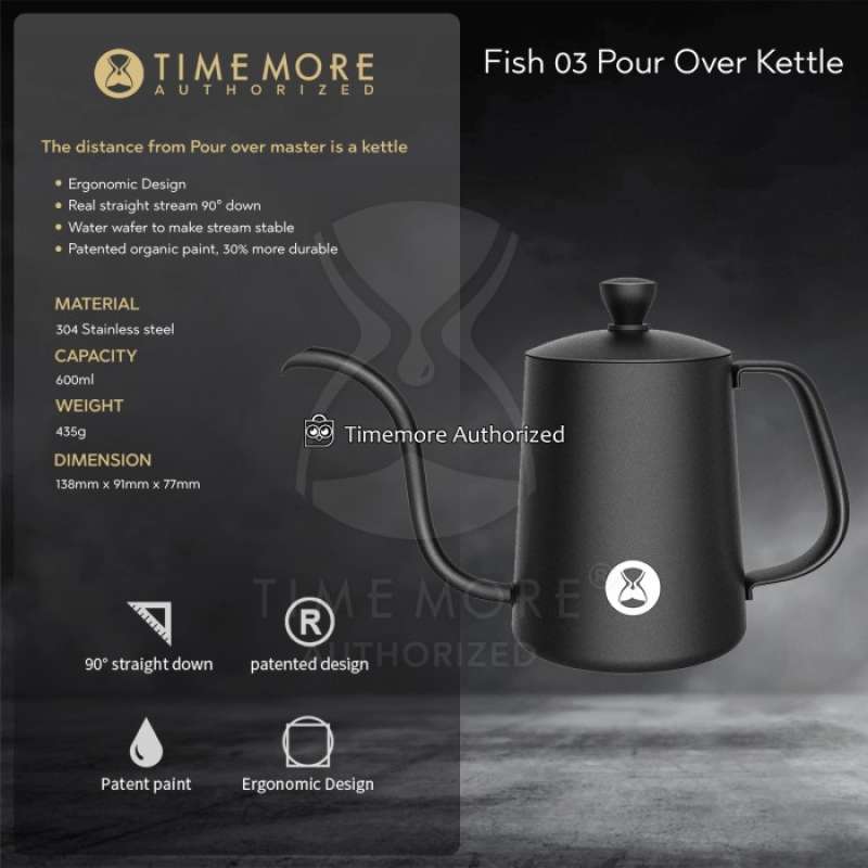 Promo Timemore Gooseneck Kettle Fish 03 Pour Over Coffee Pot 600ml Teko ...