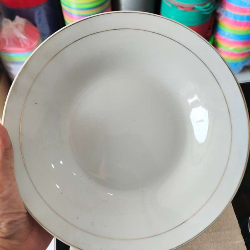 Jual (gojek Only) Piring Lis Mas 12 Pcs Piring Keramik Restoran Makan ...