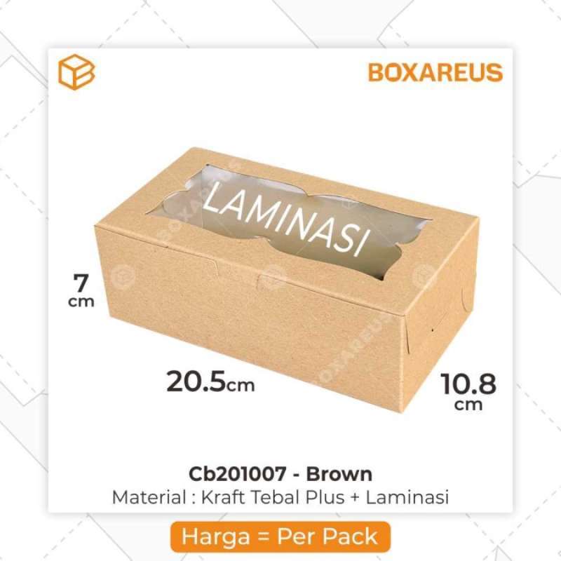 Jual Dus Kue Box Brownies Packaging Roti Kotak Laminasi | Cb201007 Di ...