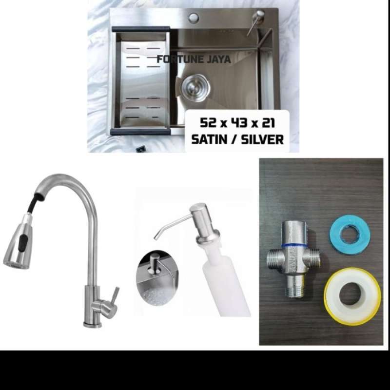 Jual Paket Kitchen Sink Bak Cuci Piring 1 Lubang Inobe Stainless 5243 ...