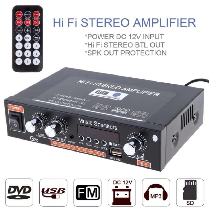 Promo Audio Power Amplifier Bluetooth Hifi Stereo Booster Remote ...