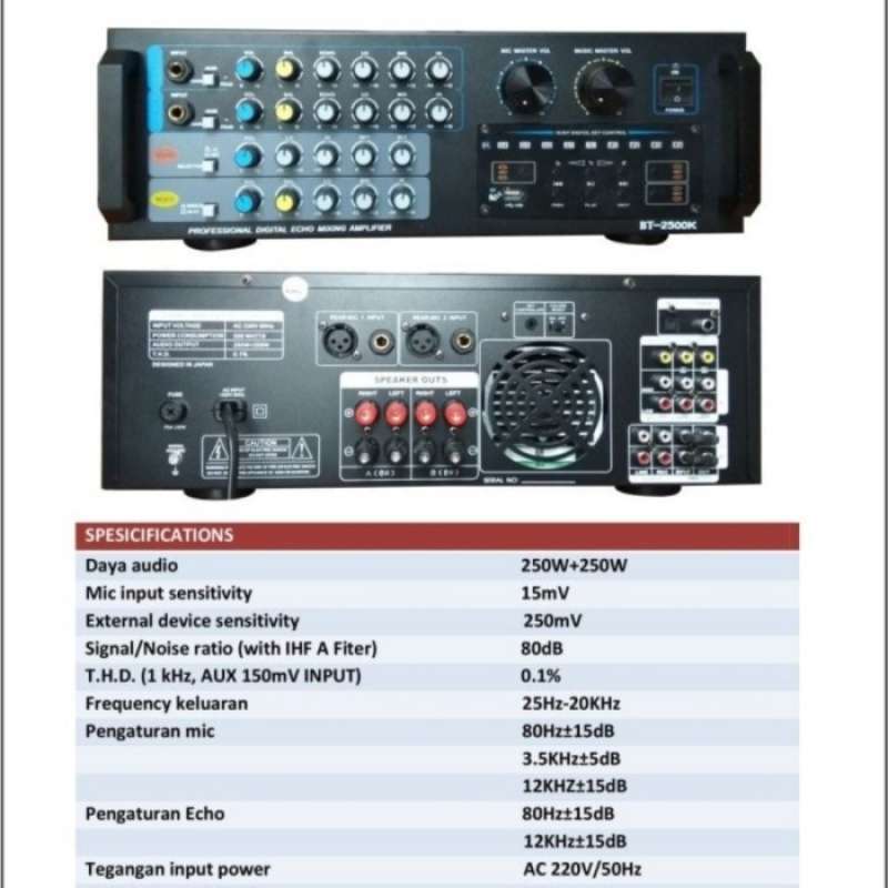 Jual Karaoke Amplifier With Key Control Wisdom Bt 2500k Di Seller Indah ...