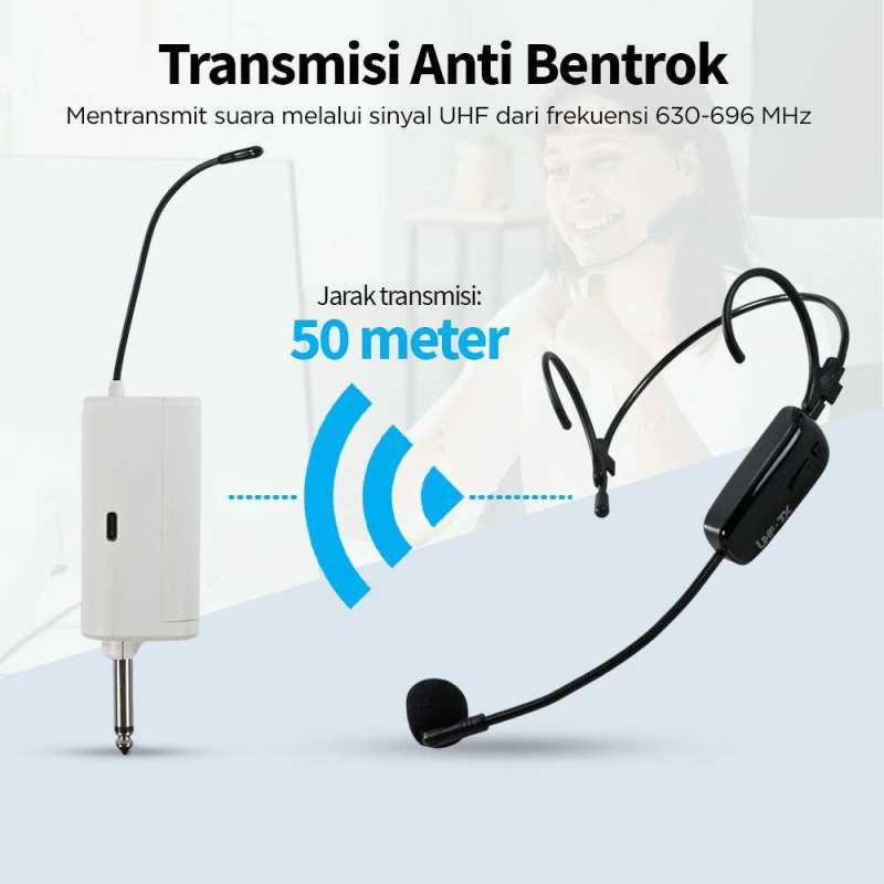 Promo Arael Uhf Wireless Microphone Headset Mini Portable Tour Guide Hx ...