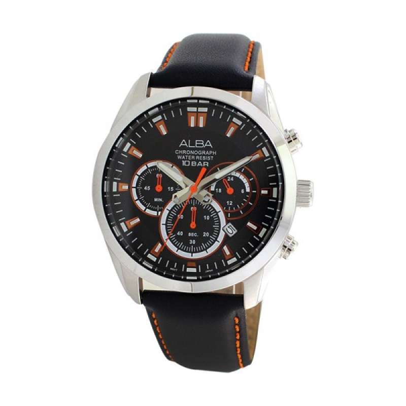Jual Jam Tangan Alba Active Pria 100% Original Black Leather At3h65 X1 ...