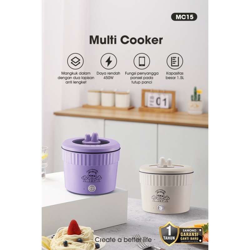 Promo Samono Panci Listrik Aanti Lengket Degan Tutup Kaca Mc15 Kapasitas 1,5lgaransi 1 Tahun ...