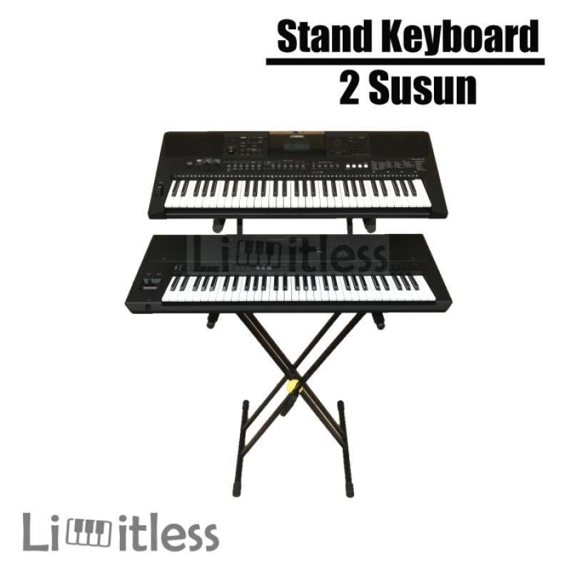 Jual Stand Keyboard Double 2 Susun / Dua Rak Bahan Besi Kuat Dan Kokoh ...