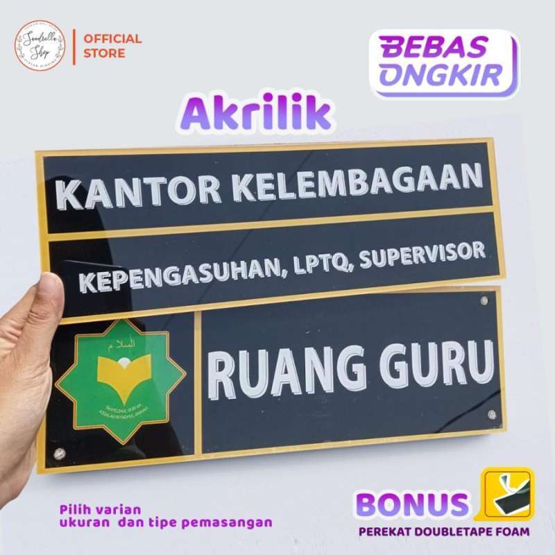 Jual Custom Nama Ruangan Kelas Kantor Akrilik Tanda Pintu Signboard ...