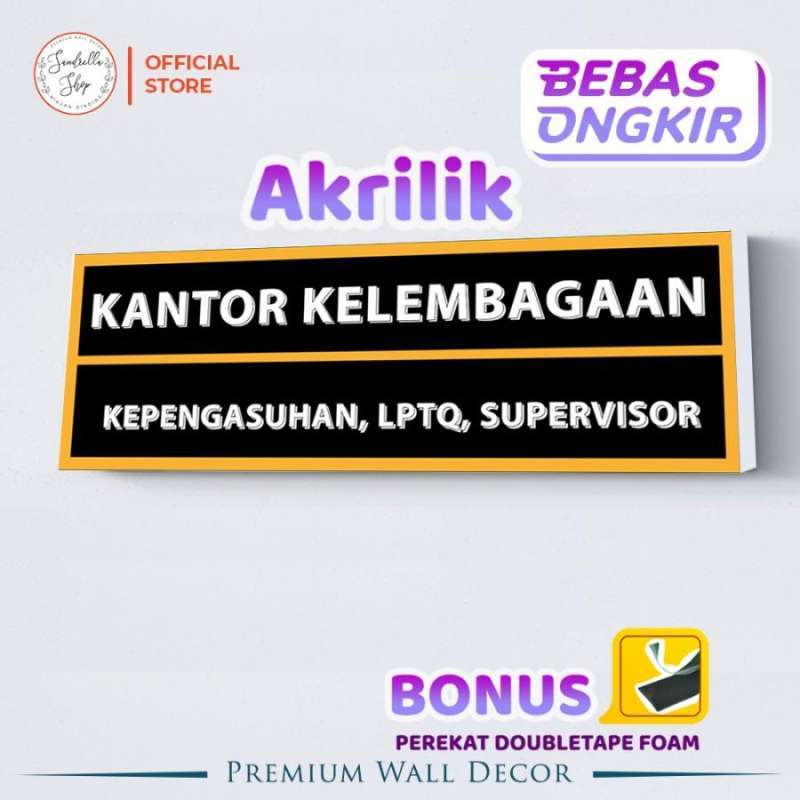 Jual Custom Nama Ruangan Kelas Kantor Akrilik Tanda Pintu Signboard ...