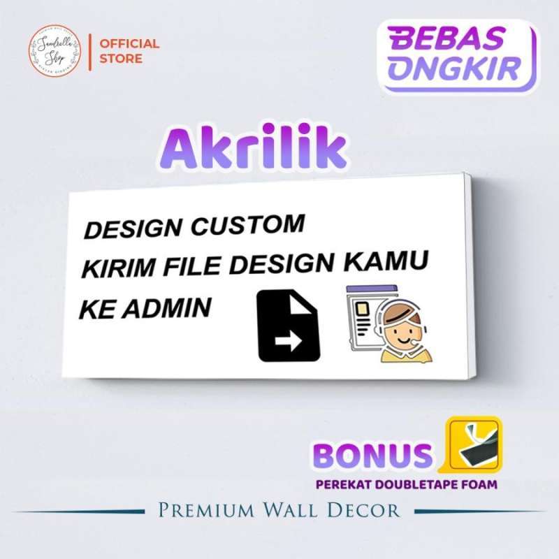 Jual Custom Akrilik Plang Acrylic Sign Board Papan Nama Ukuran 10 X 20 ...
