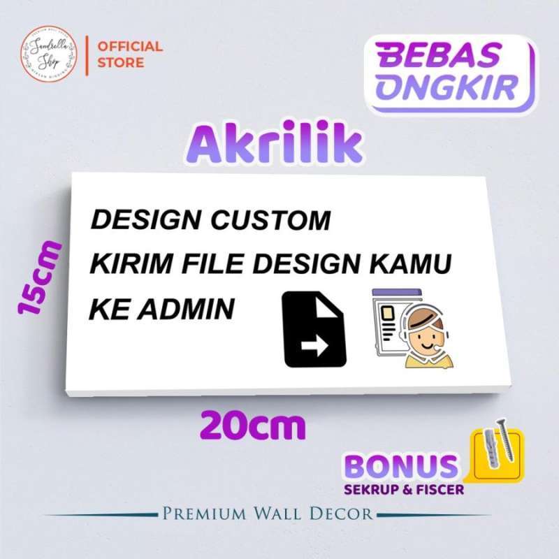 Jual Custom Akrilik Plang Acrylic Sign Board Papan Nama Ukuran 15 X 20 ...