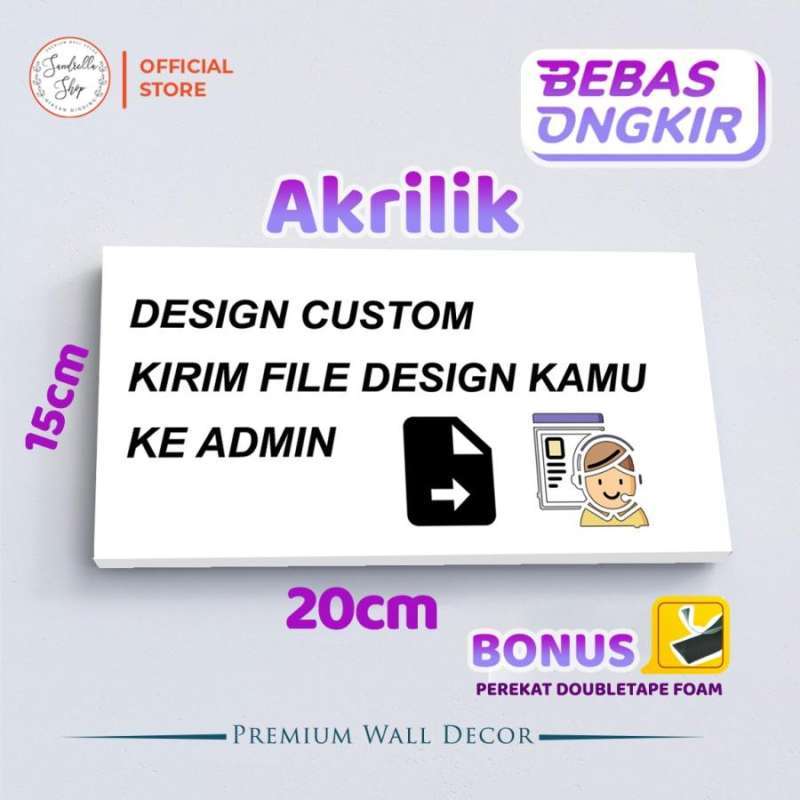 Jual Custom Akrilik Plang Acrylic Sign Board Papan Nama Ukuran 15 X 20 ...