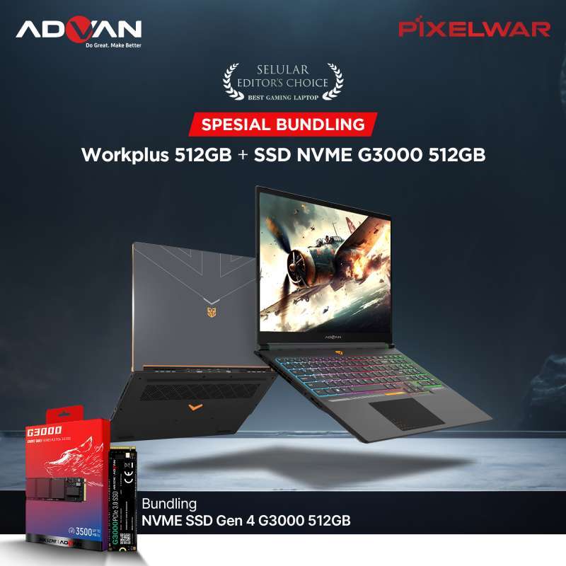 Promo Advan Laptop Gaming Pixelwar Amd Ryzen 5 6600h 16” 2.5k Ips 16gb ...