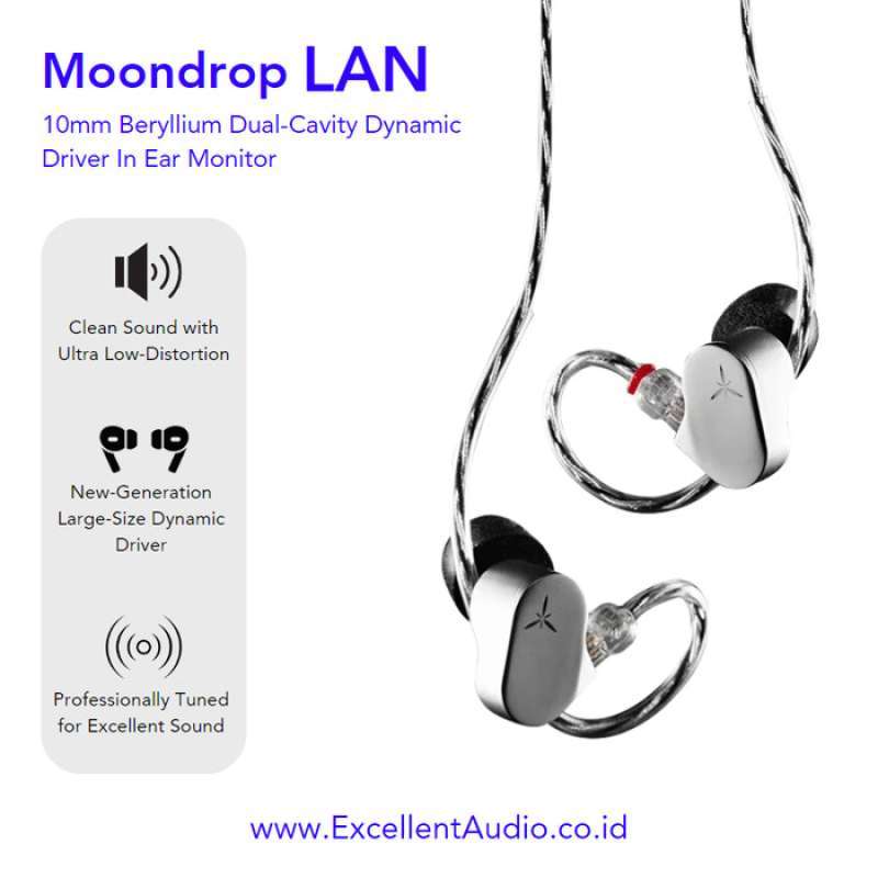 Promo Moondrop Lan 10mm Beryllium Dual-cavity Dynamic Driver In Ear ...