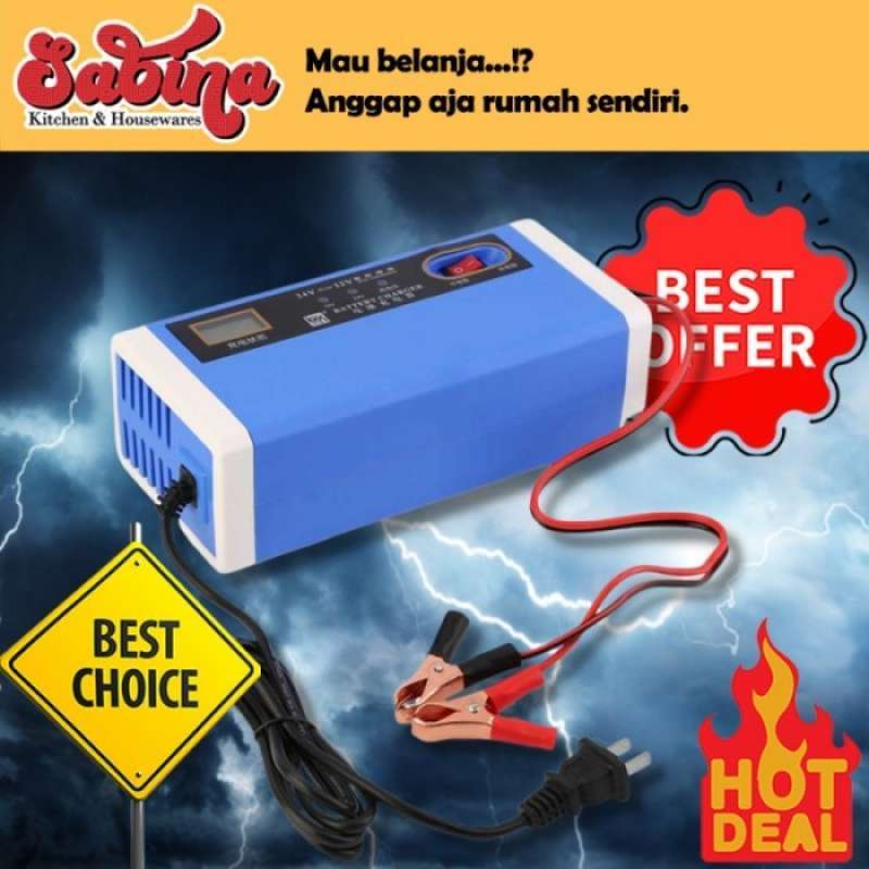 Promo Charger Aki Accu Mobil Motor Taffware Lead Acid 12-24v 10a Lcd ...