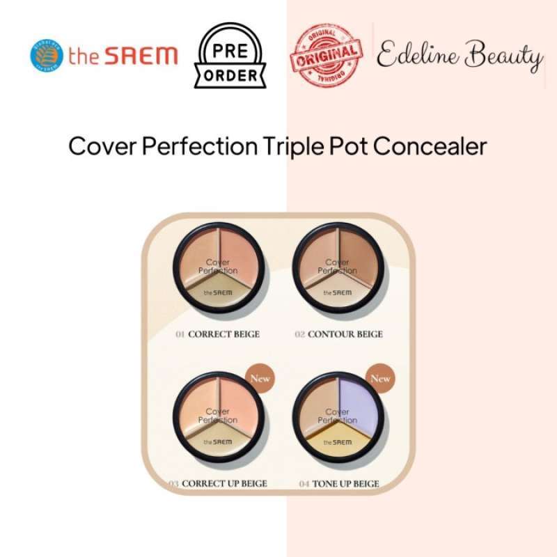 Jual The Saem Cover Perfection Triple Pot Concealer - 01 Correctbeige ...