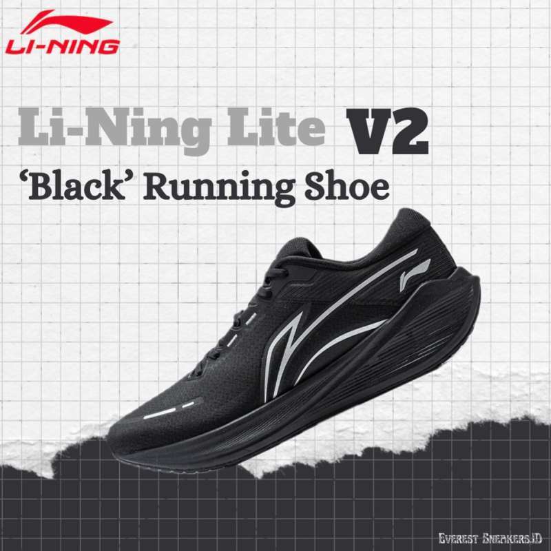 Promo Sepatu Lari Li Ning Lite V2 Black Running Shoes Arst053-1 Diskon ...