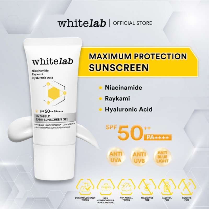 Jual Whitelab Uv Shield Tank Sunscreen Gel Spf 50++ Pa++++ Di Seller ...
