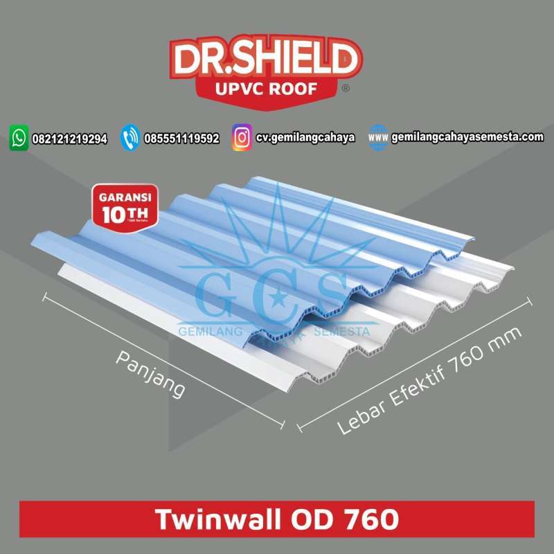 Jual Dr.shield 0d 760 Twinwall - 3 Meter (double Layer) - Atap Upvc Di ...