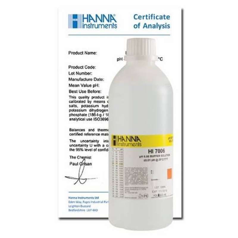 Promo Standar Kalibrasi Buffer Solution Ph 6.86 500ml/hanna Hi7006l/hi 7006l Diskon 33% Di ...