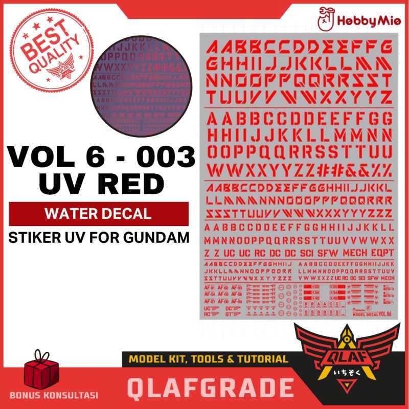Jual Water Decal Vol 6 - 003 Uv Red Hobby Mio - High Res. Water Slide Gundam Letter Huruf ...