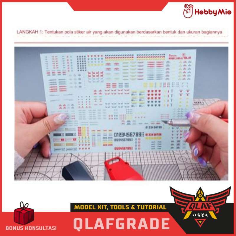 Jual Water Decal Vol 6 - 003 Uv Red Hobby Mio - High Res. Water Slide Gundam Letter Huruf ...