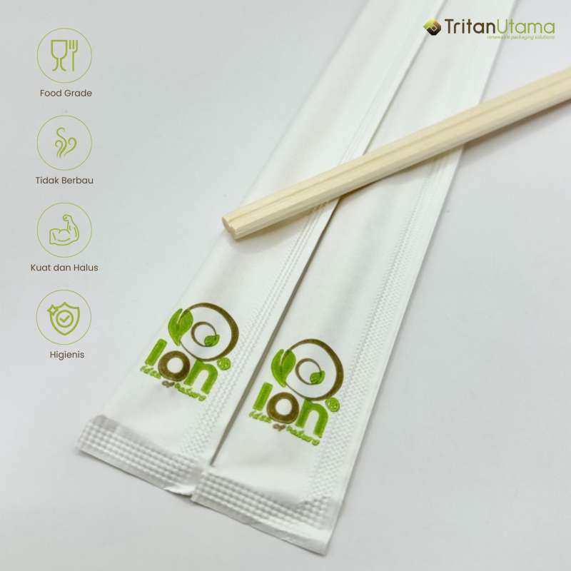 Promo Sumpit Kayu Bungkus Kertas Full Sekali Pakai Makan Jepang Korea ...