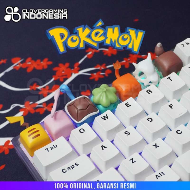 Jual Keycaps Pokemon Pikachu Mew Squirtle Bulbasaur Mechanical Keyboard ...