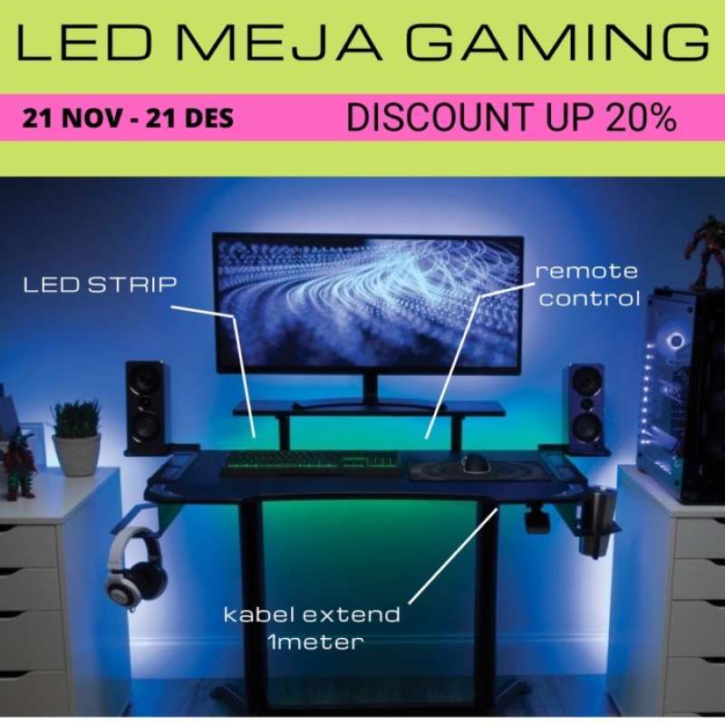 Jual Meja Led Rgb 5050 Meja Kasur Gamng Led Gaming Kolong Kamar Gaming ...