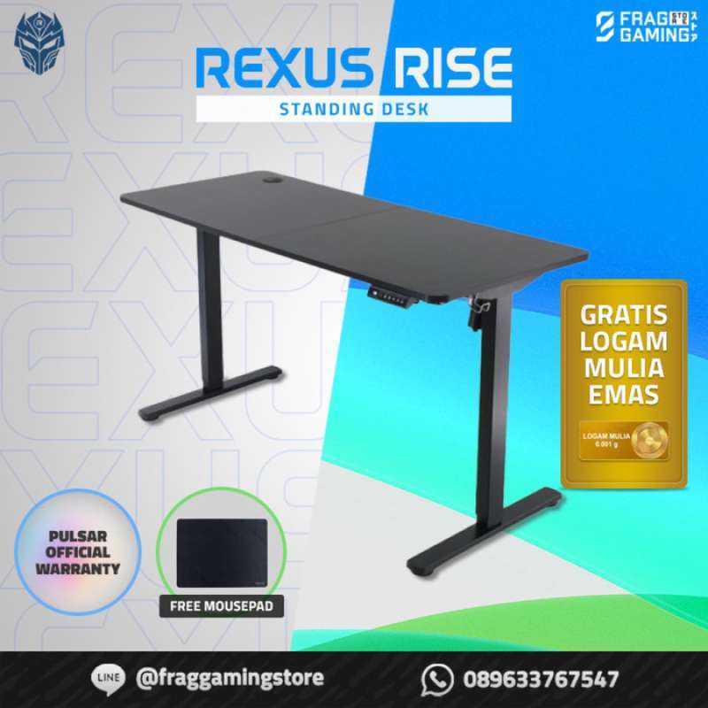 Jual Rexus Rise Standing Desk Electric Gaming Desk Meja Rexusrise Di ...