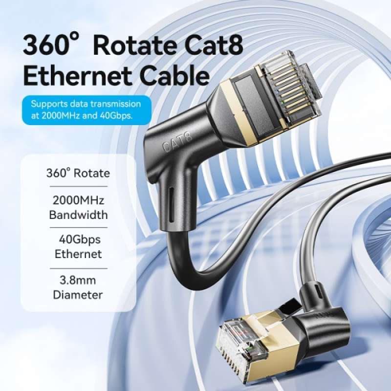 Jual Kabel Lan Cat 8 Rj45 Vention 40gbps Rotate 360â° Degree Stp ...