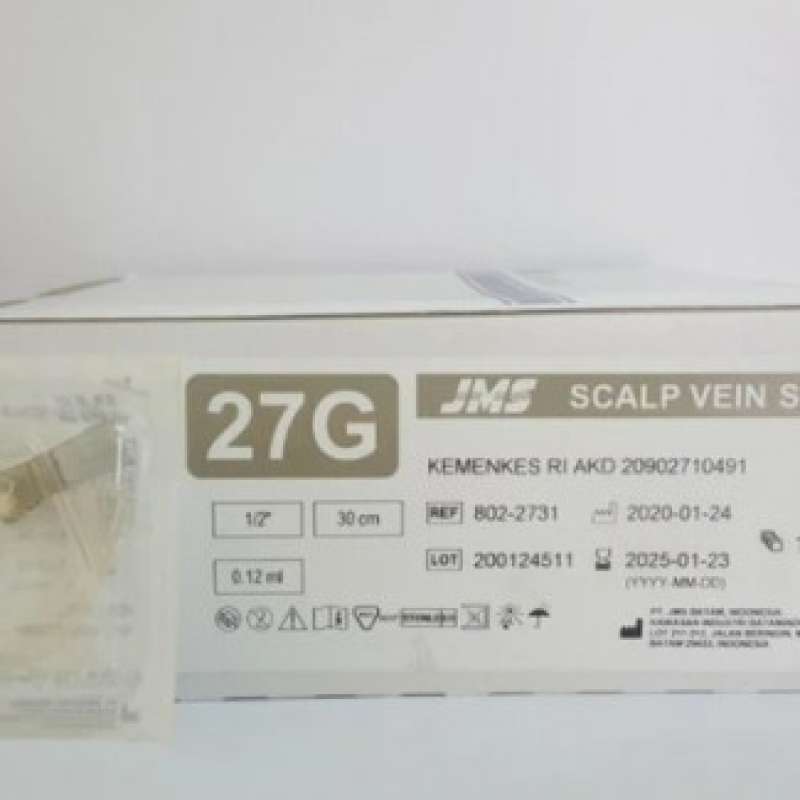 Promo Jms Wing Needle/scalp Vein Set 27g Original (1 Box/100 Pcs ...