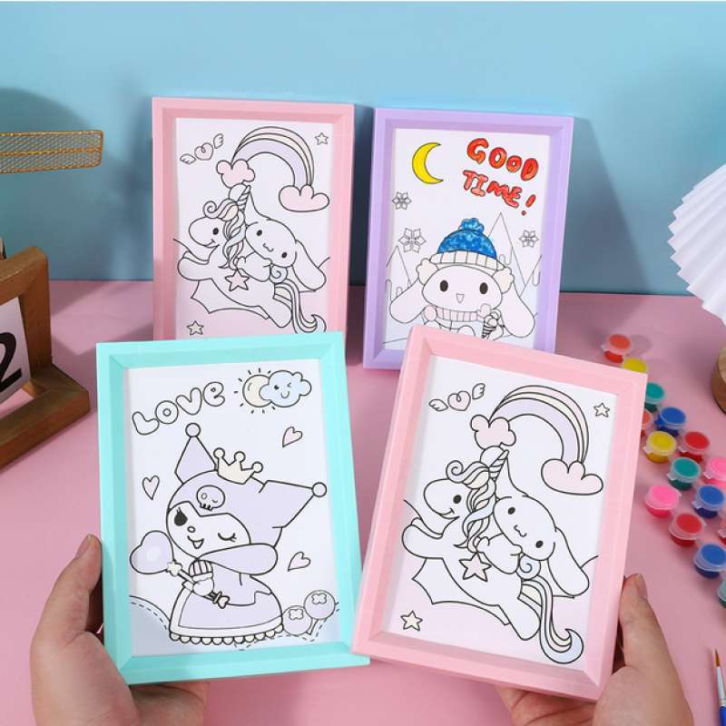 Jual Mainan Melukis Sanrio Cartoon Coloring Watercolor Painting Mainan ...