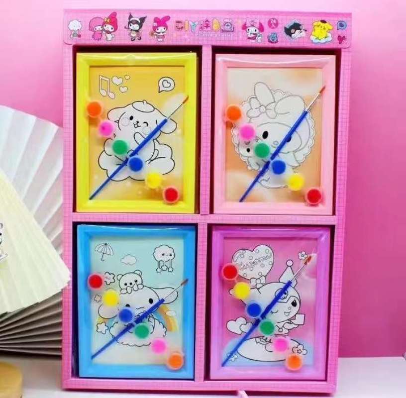 Jual Mainan Melukis Sanrio Cartoon Coloring Watercolor Painting Mainan ...
