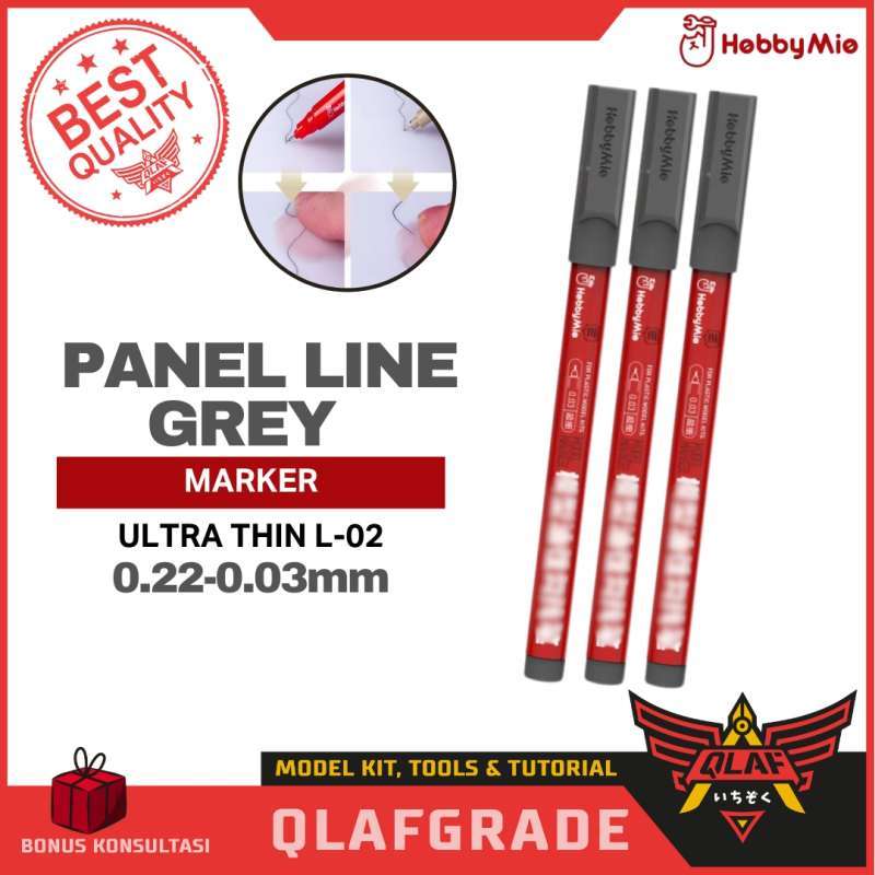 Jual Ultra Thin Panel Lining Pen Grey - Hobby Mio Gundam Marker ...