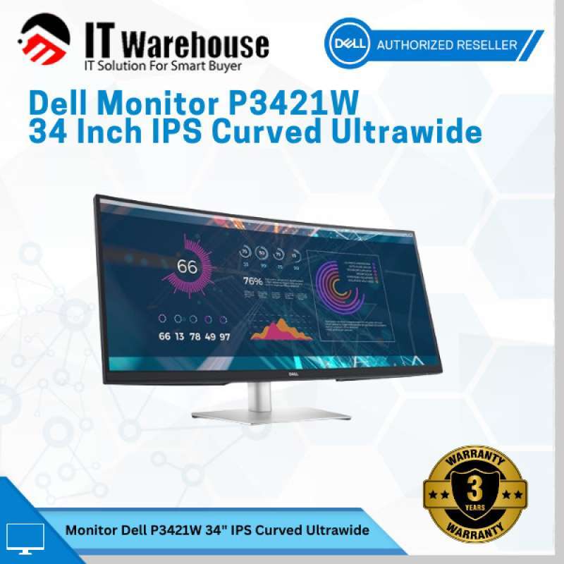 Jual Dell Monitor P3421w 34 Inch Ips 1440p Curved Ultrawide Hdmi Dp Usb ...