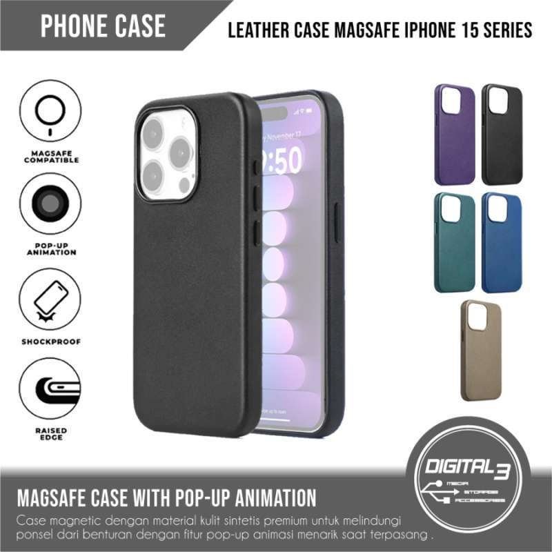 Jual Case MagSafe Leather Premium Magnetic Casing For iPhone 15/pro ...