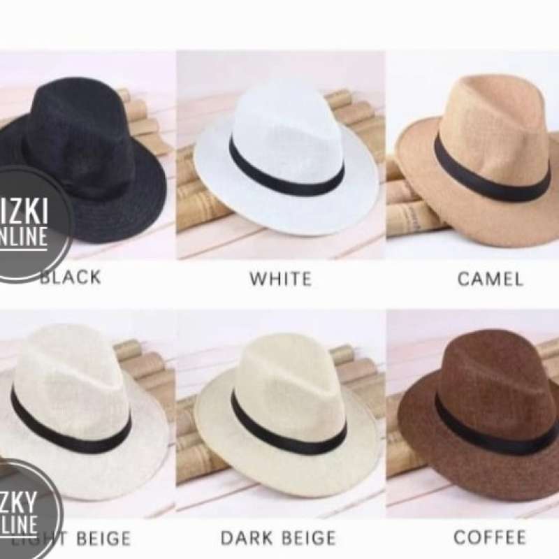 Jual Topi Fedora Lebar Besar Pantai Pria Wanita Panama - Hitam Di ...
