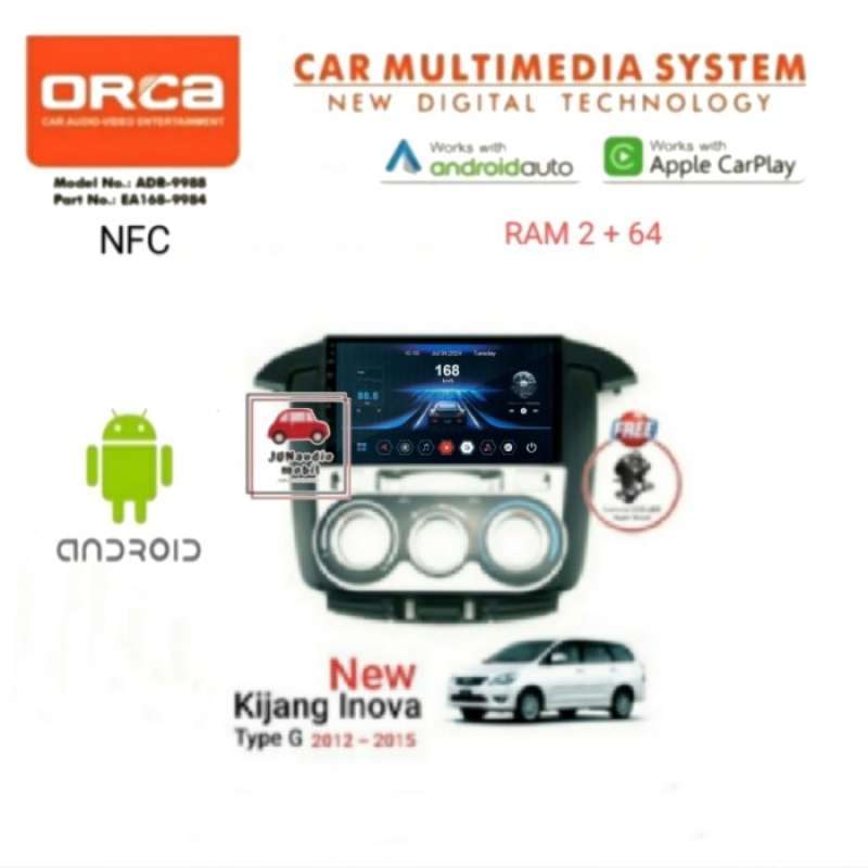 Promo Head Unit Android Orca 9 Inch Oem Inova Type G 2012 Up + Kamera ...